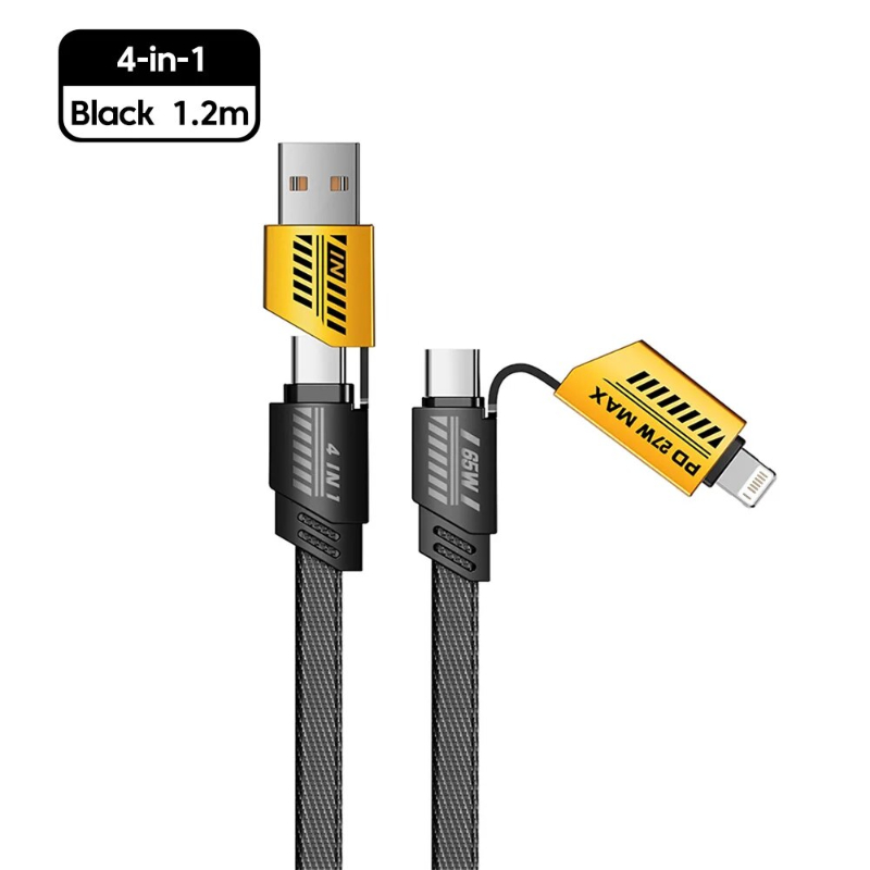 4 in 1 USB PD 65W 27W Fast Charging dual C-type data cable multi ...
