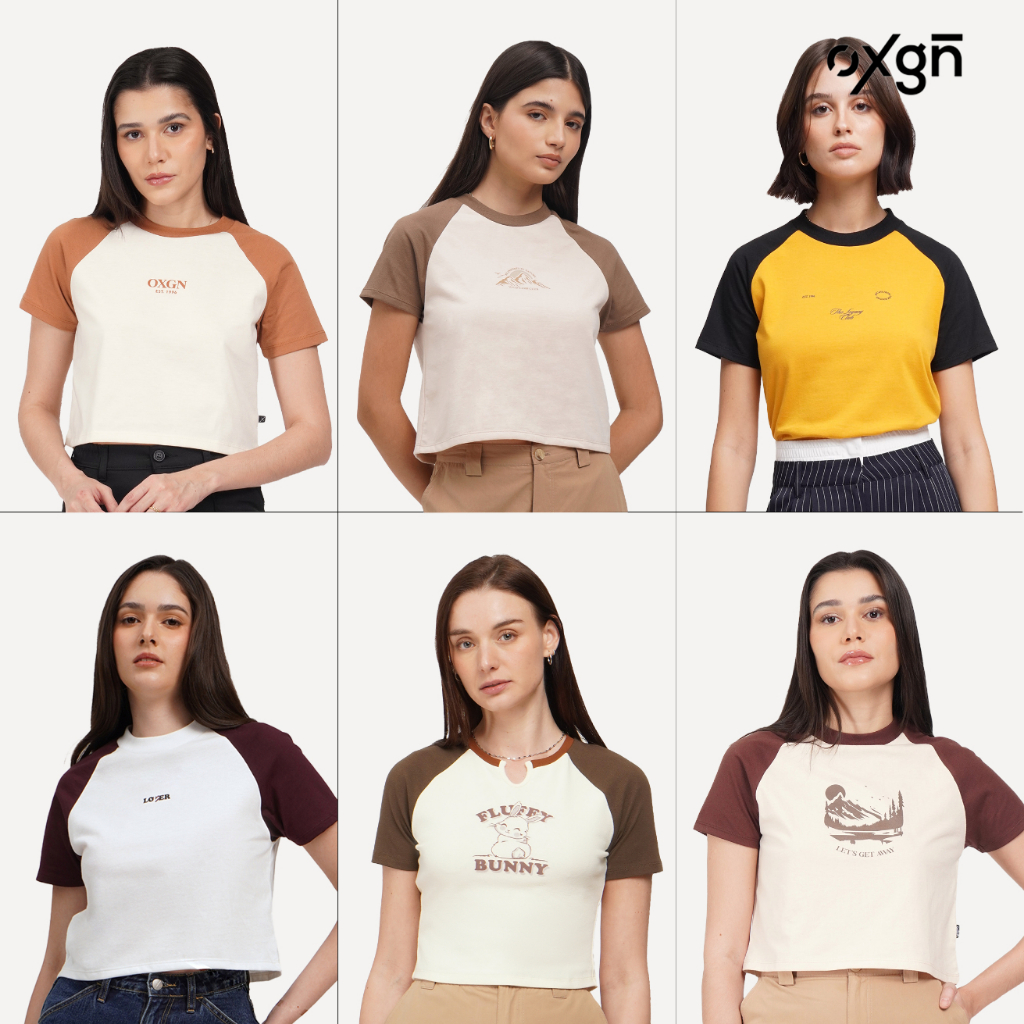OXGN Center Graphic Raglan T-Shirt Collection for Women | Shopee ...