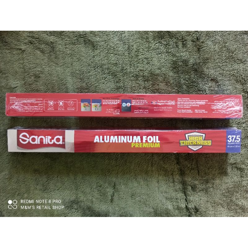 SANITA Aluminum Foil Premium 37.5 sq.ft 45cm x7. 62m High Thickness ...