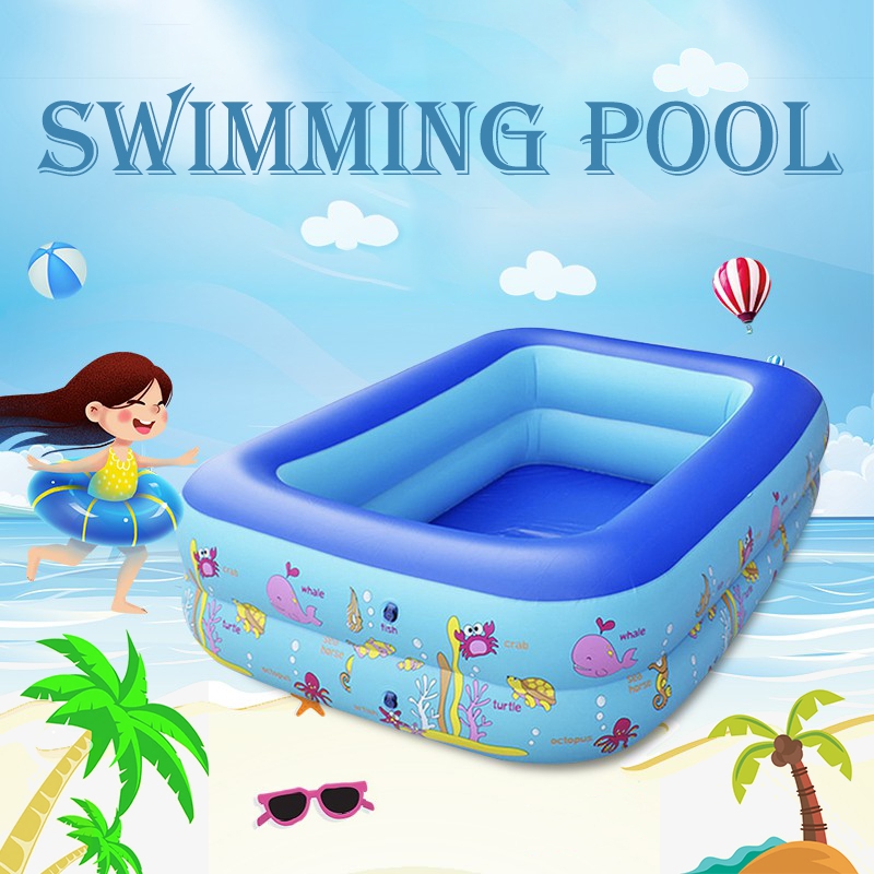 Inflatable Kiddie Pool Kids Swimming Pool with Inflatable Soft Floor ...