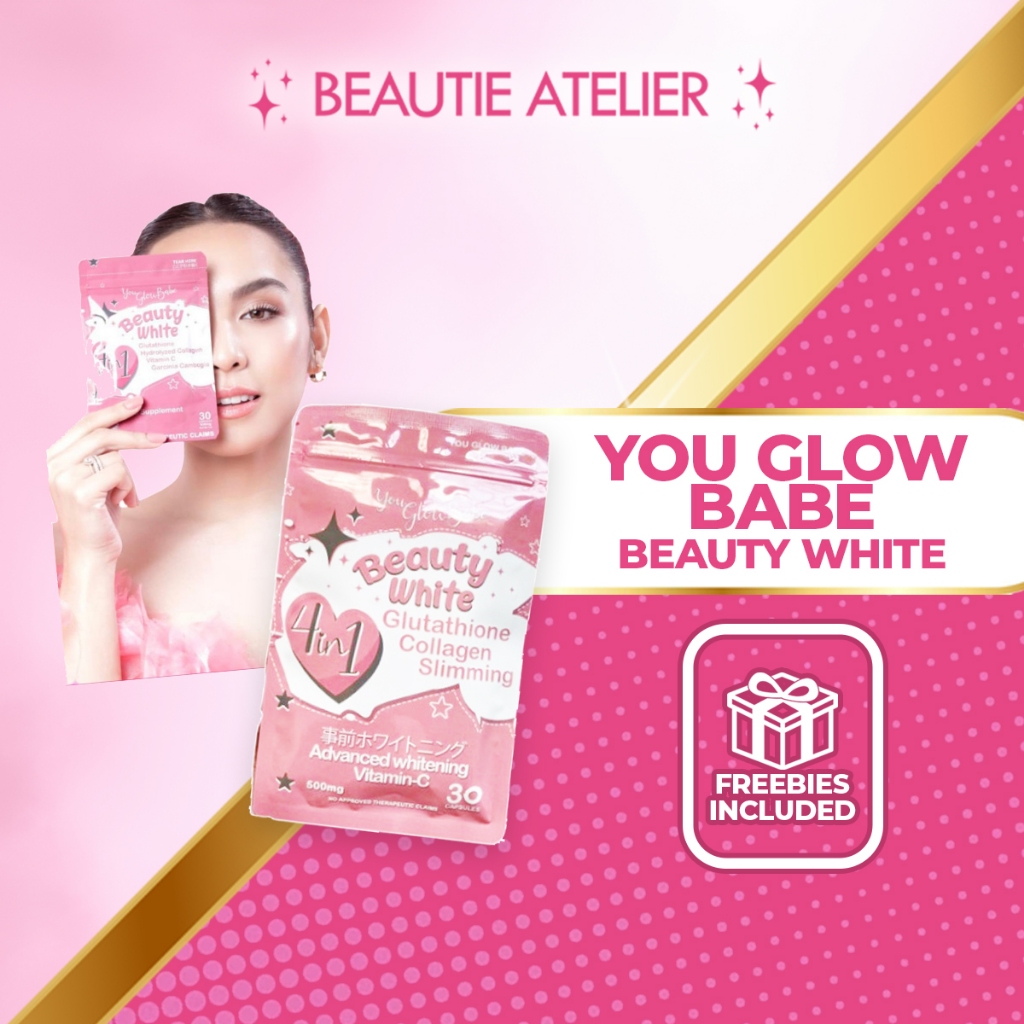 YOU GLOW BABE Beauty White Slimming Whitening Capsules with Glutathione, Collagen, and Vitamin C ...