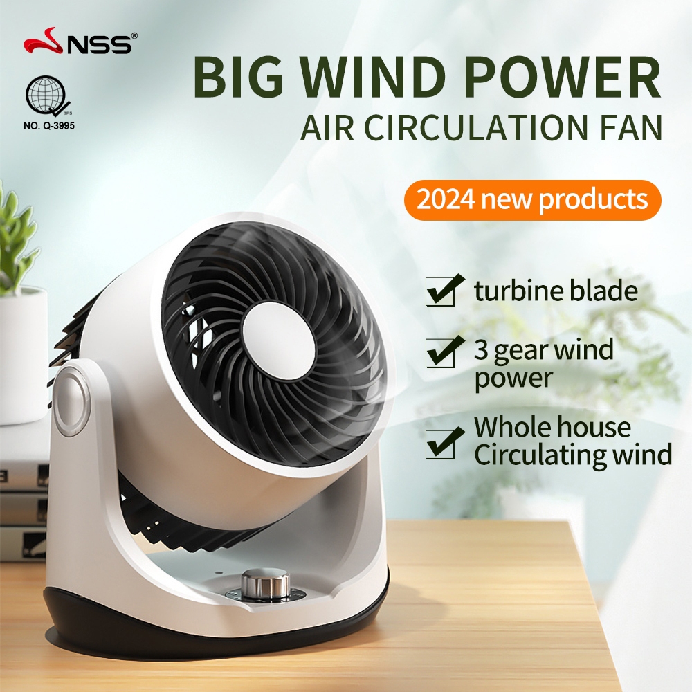 NSS Desk Fan Air Circulation Fan 3Speed Portable 8‘’ Fan Angle ...