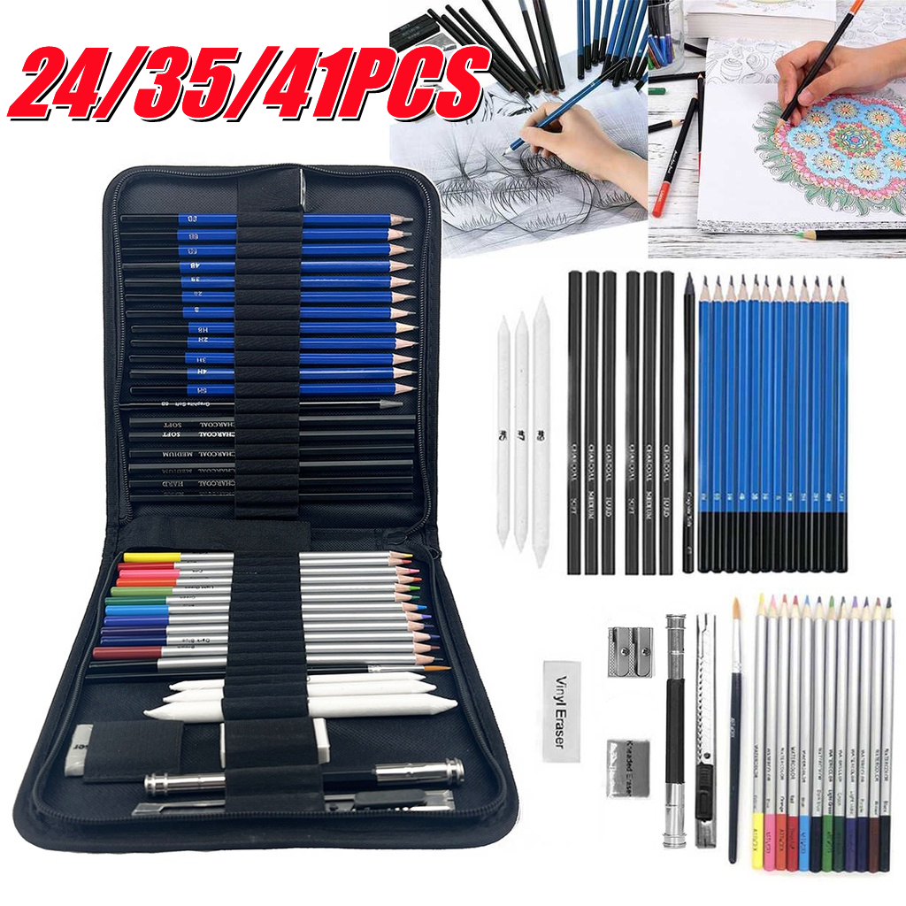 24/35/41PCS Sketch Pencil Set Artist Craft Professional drawing Kit ...