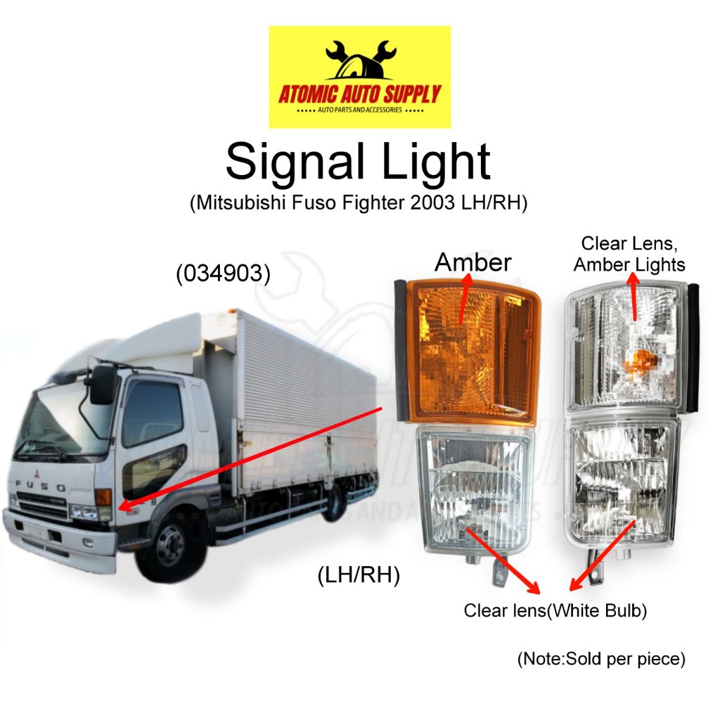 MITSUBISHI FUSO FIGHTER 2003 SIGNAL LIGHT LH/RH (AMBER-CLEAR / CLEAR ...