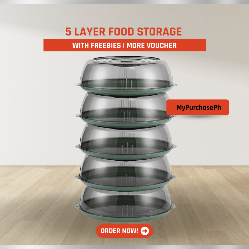 MULTIPURPOSE 5 LAYER FOOD STORAGE AND DISPENSER PLATE FOOD KEEPER ...