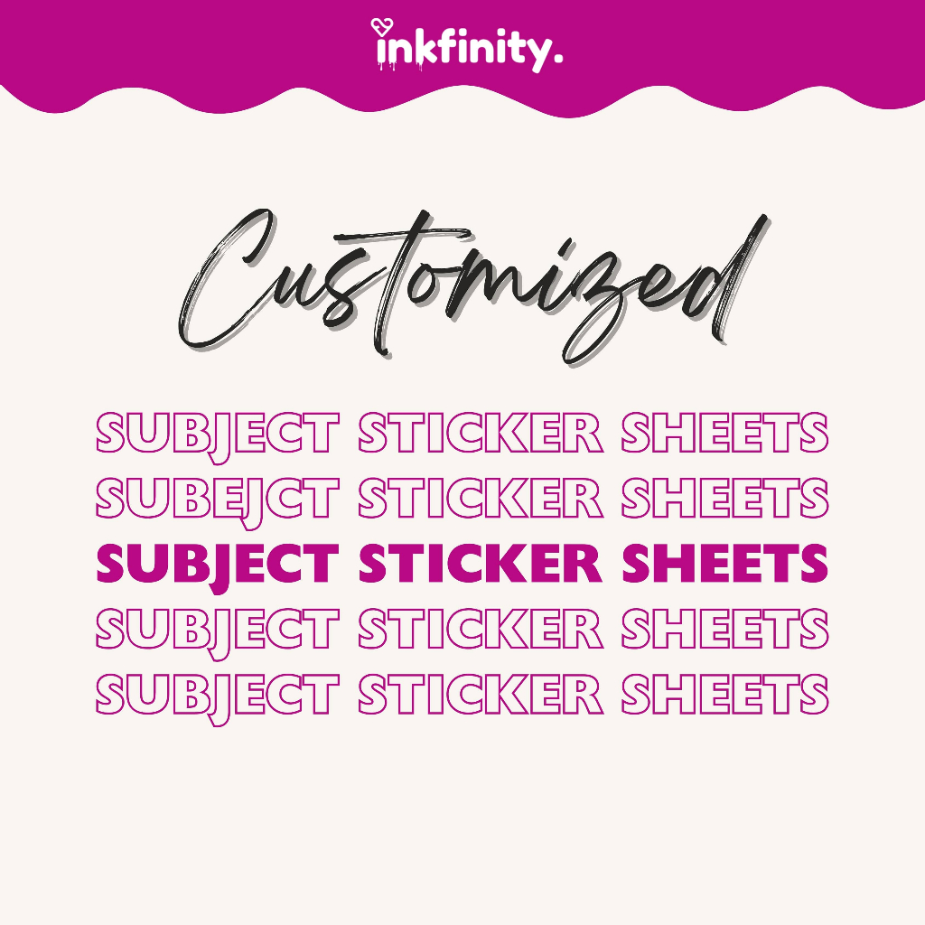 Subject Label Sticker Sheets Waterproof Kisscut Glossy Set for ...