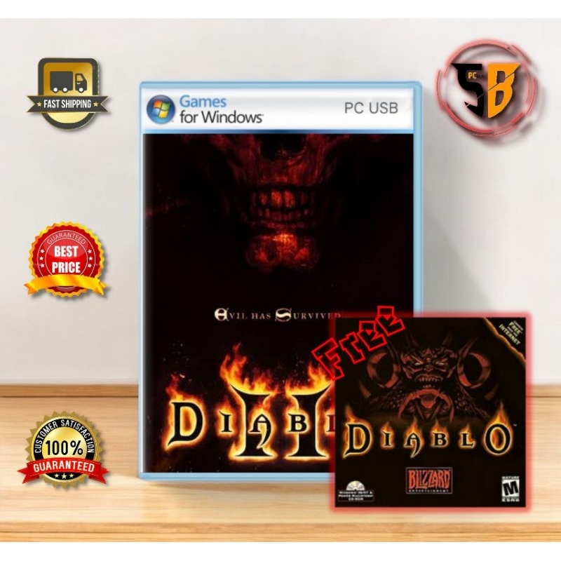 PC Laptop Video Game DIABLO Hellfire + DIABLO II Lord of destruction USB Windows OS Easy Install ...