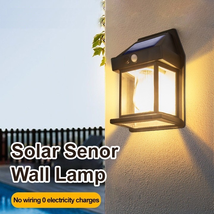 1PC Solar Induction Wall Lamp Outdoor Waterproof Wall Light Tungsten Filament Lamp Night Lights ...