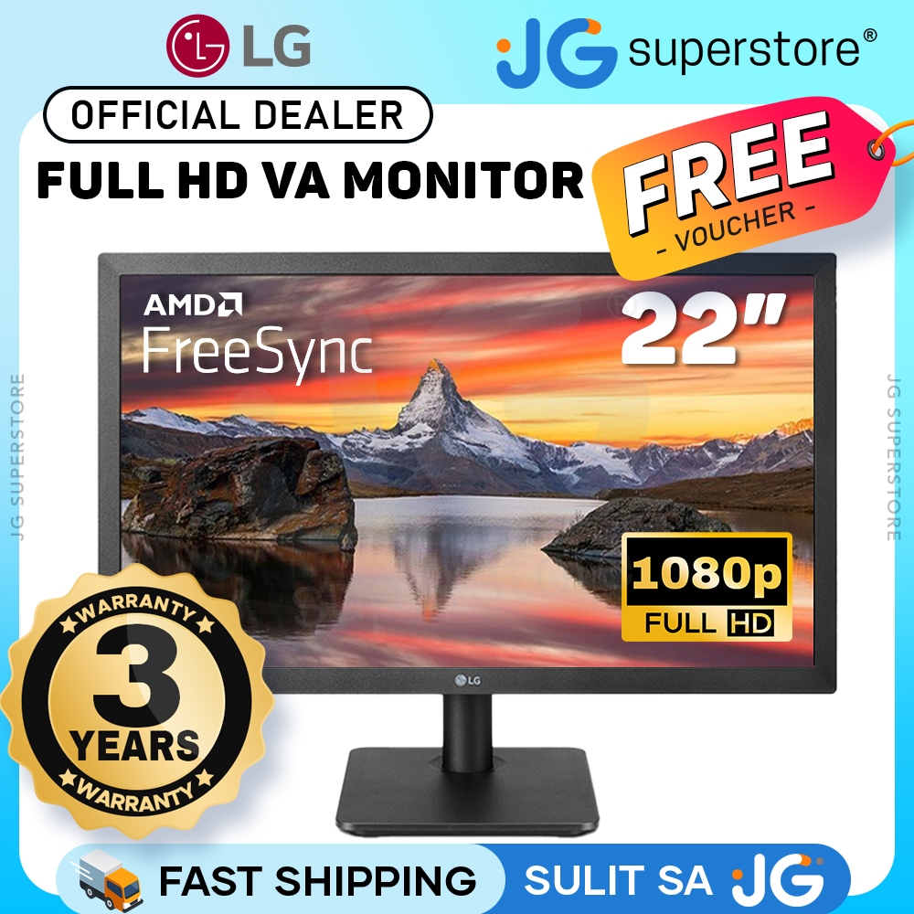 LG 22MP410-B 21.45" 1080p 75Hz Full HD Gaming Monitor, HDMI VGA, AMD ...