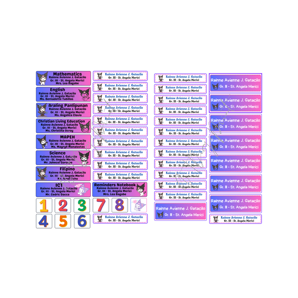 Sticker Label Set (Customized) | Shopee Philippines