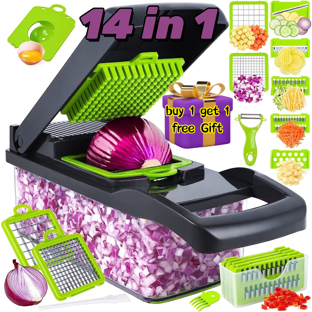 14PCS Vegetables Grater Portable Slicer Set Food Chopper Fruit Cutter ...