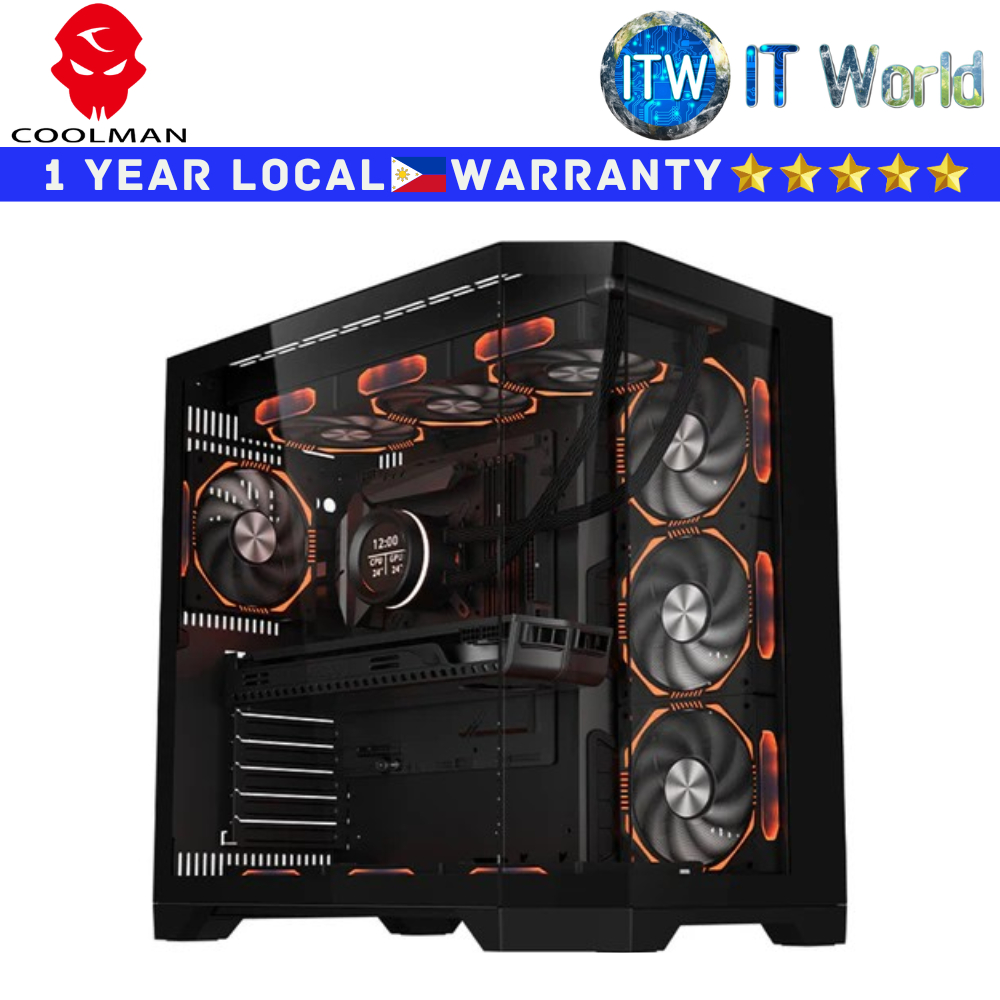 Coolman Computer PC Case Spectra Luxe ATX Case Tempered Glass (Black ...