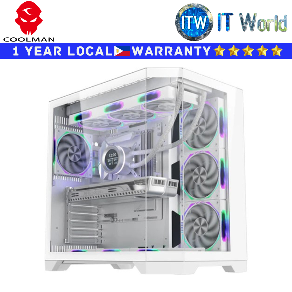 Coolman Computer PC Case Spectra Luxe ATX Case Tempered Glass (Black ...