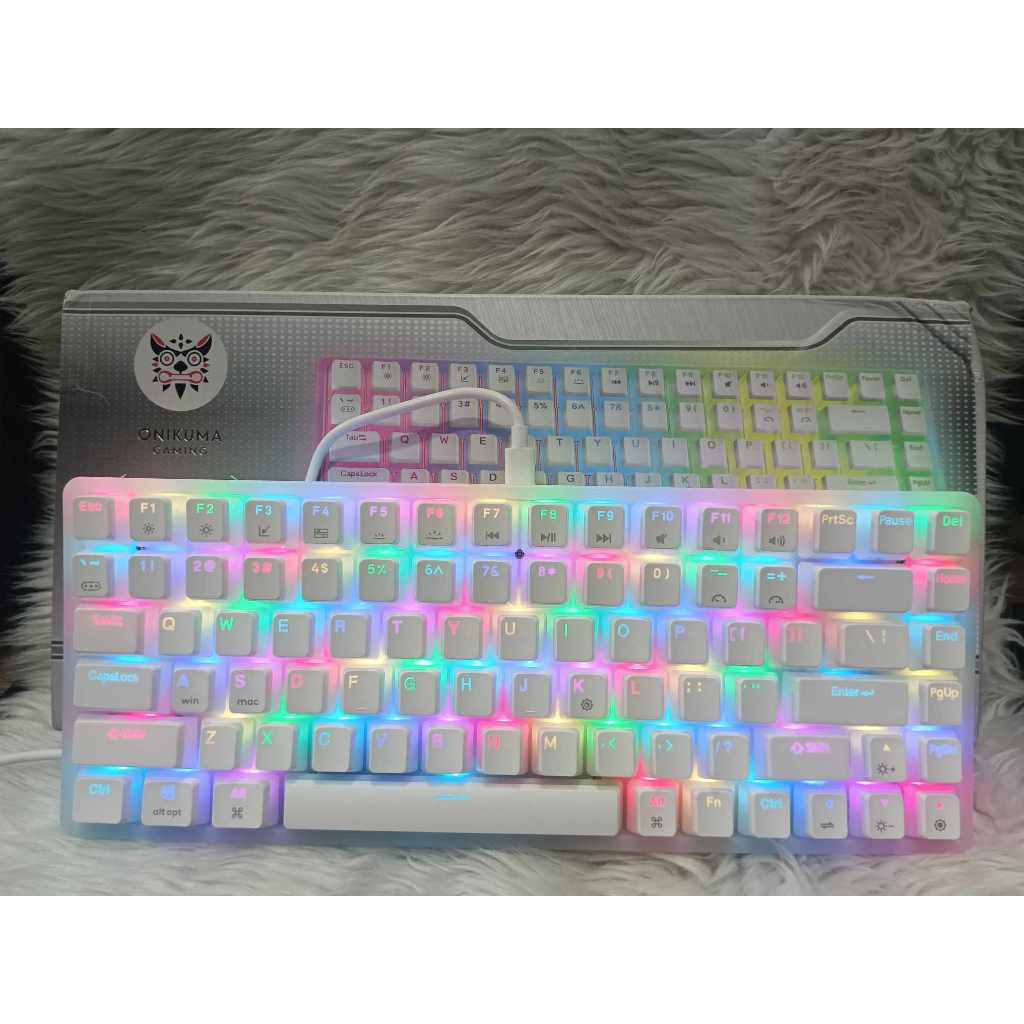 ONIKUMA G30 MECHANICAL KEYBOARDBW WHITE | Shopee Philippines