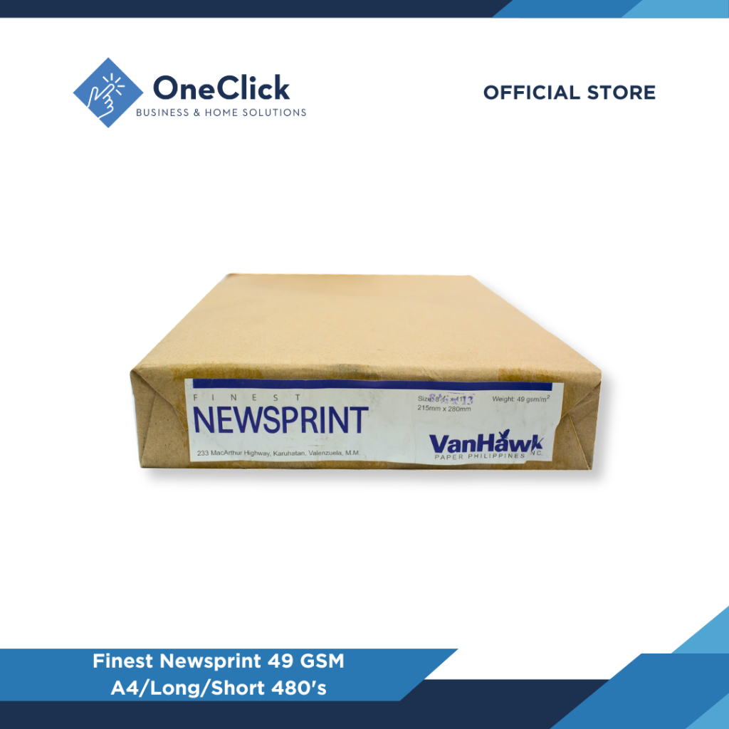 Finest Newsprint 49 GSM - A4/Long/Short - 480 sheets per ream | Shopee ...