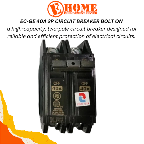 GE Circuit Breaker Bolt On 2 Pole TQC - 40A Amperes Panel Board Bolt-On ...
