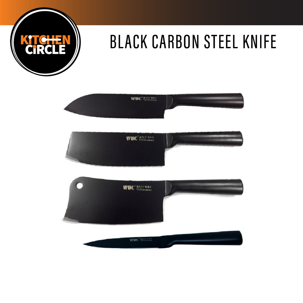 Kitchen Circle Black Carbon Knife Steel Set Pairing Knife Chef Knife ...