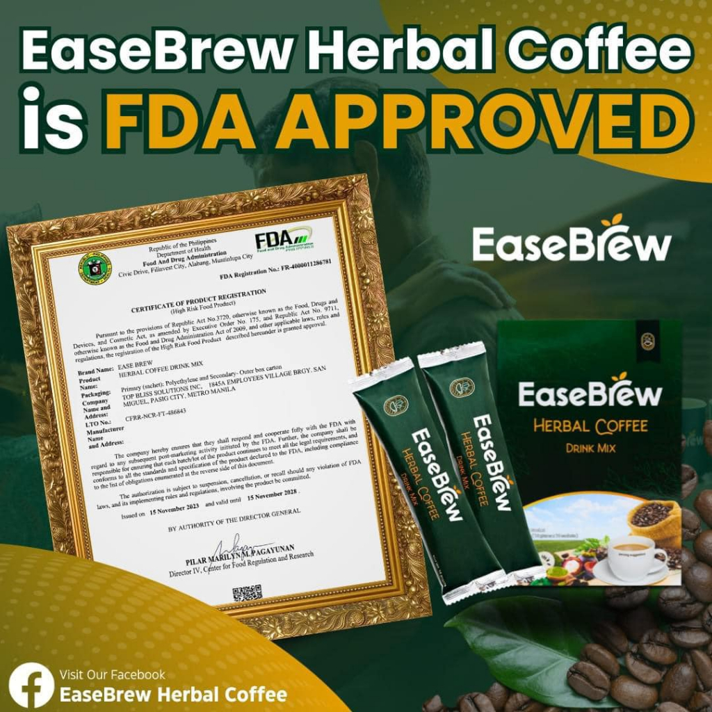 EaseBrew Herbal Coffee Drink Mix 10 Sachets x 18 grams | Shopee Philippines