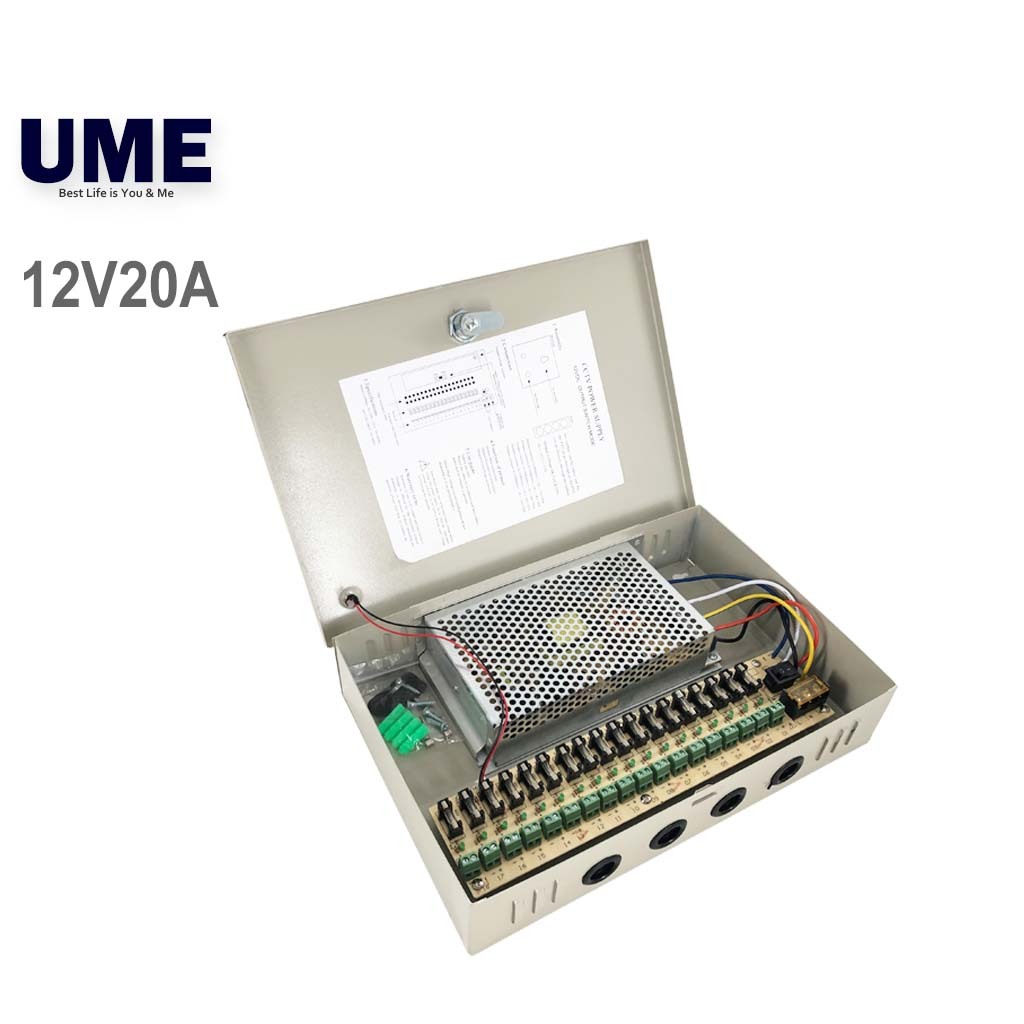 DC 12V 20A Centralized Power Supply Adapter CCTV LED UME CL1220 COD ...
