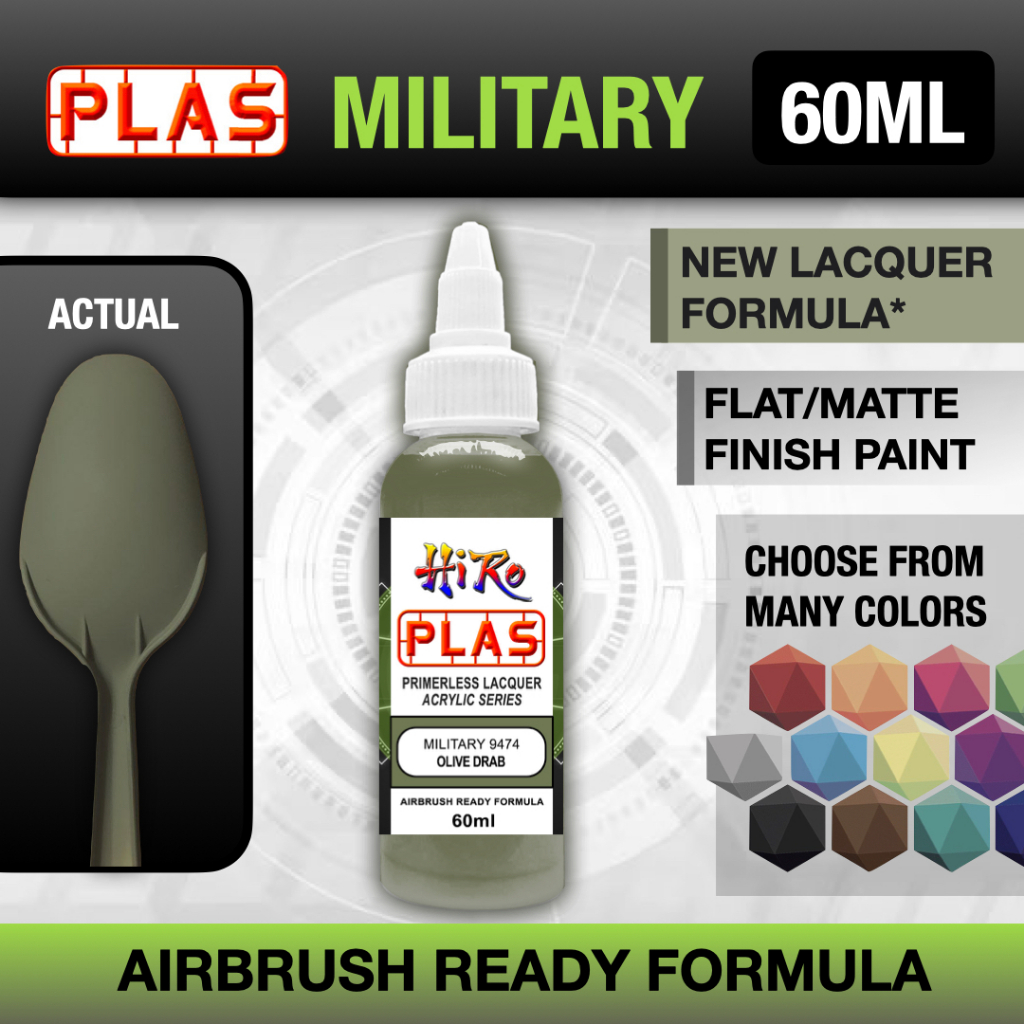 PLAS Military Colors 60ml (Flat Airbrush Ready Lacquer Paint) | Shopee ...