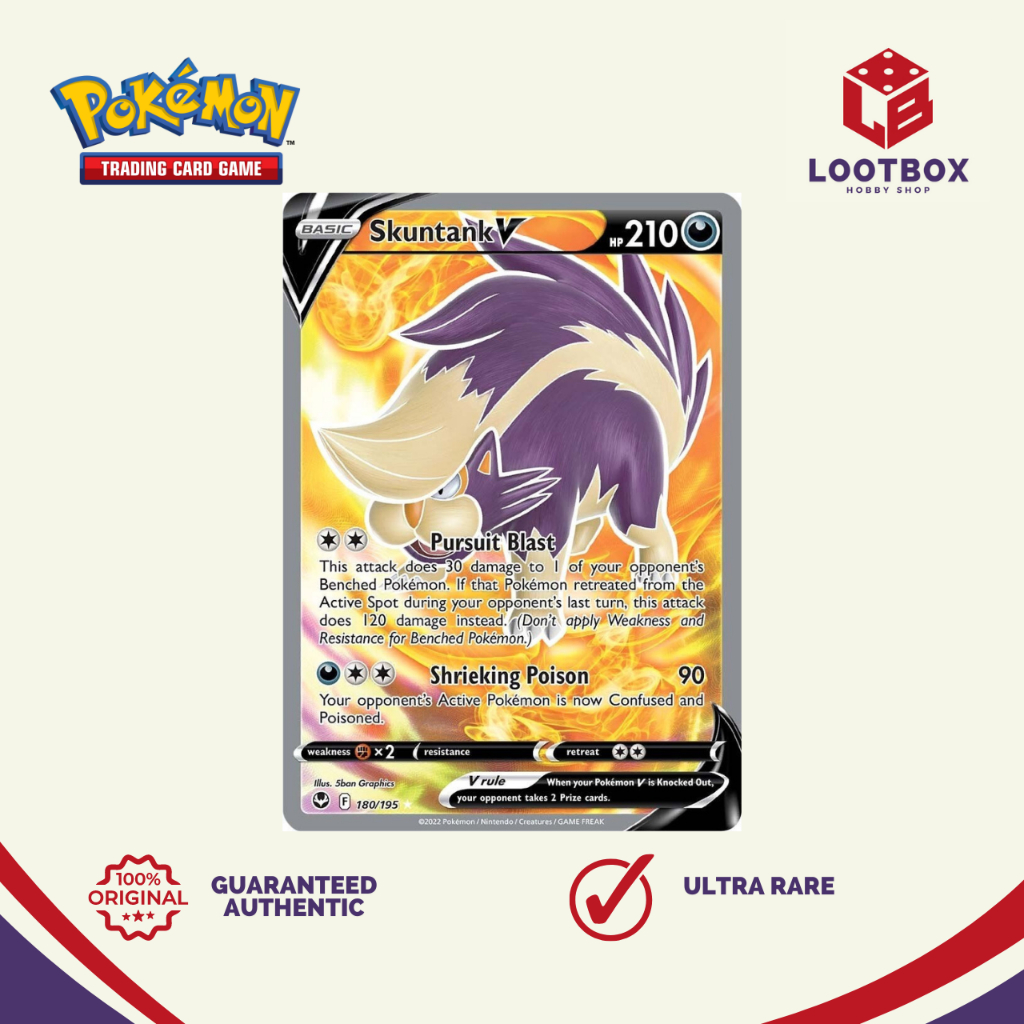 Pokemon Card Game: Skuntank V (Ultra Rare) - Silver Tempest | Shopee ...