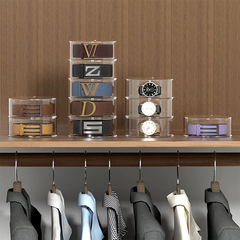 O-KAY Acrylic Belt Organizer 1/3/5/7 Grids Necktie Holder Belt Storage ...