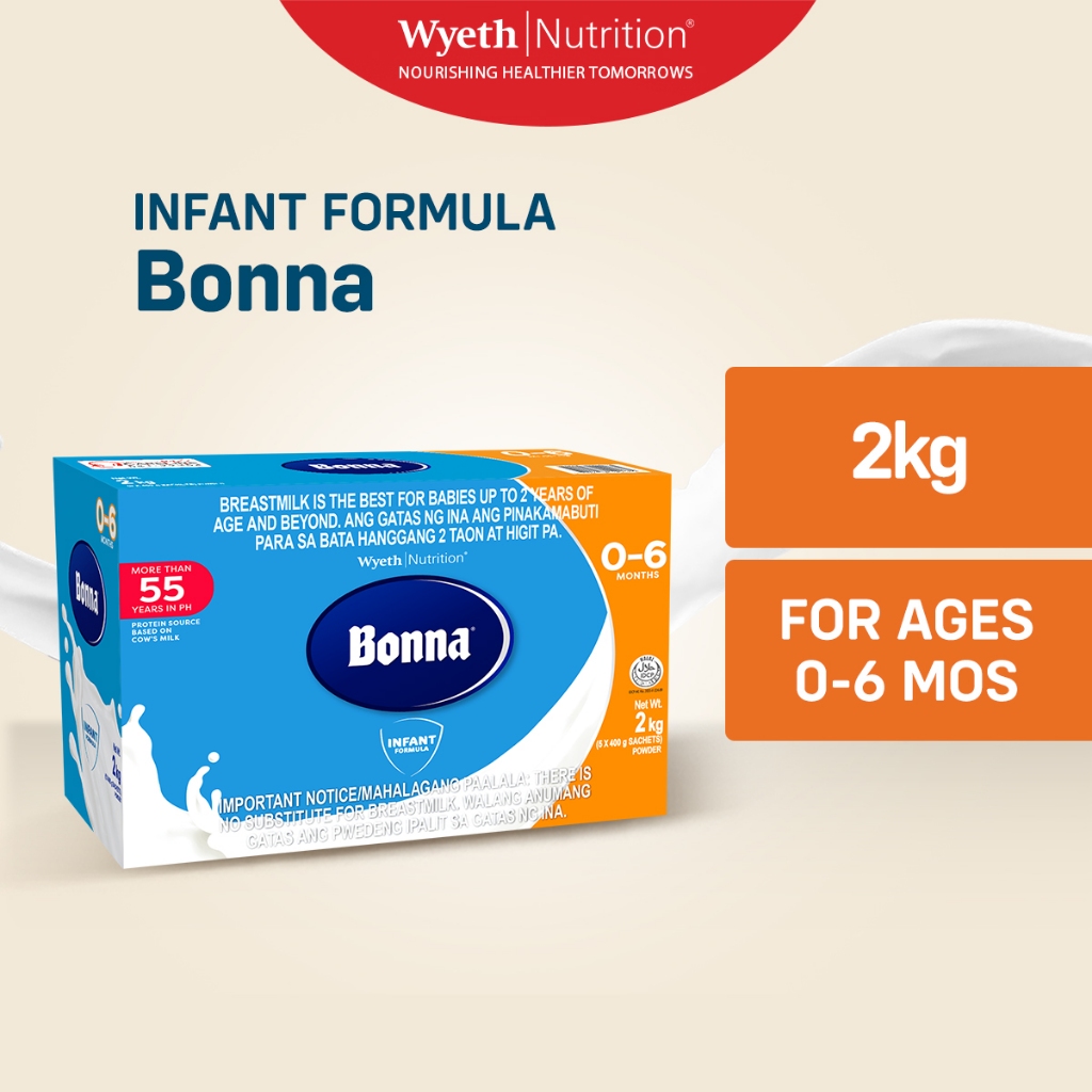 BONNA Stage 1 Infant Formula for 0 to 6 months 2kg (400g x 5) | Shopee ...