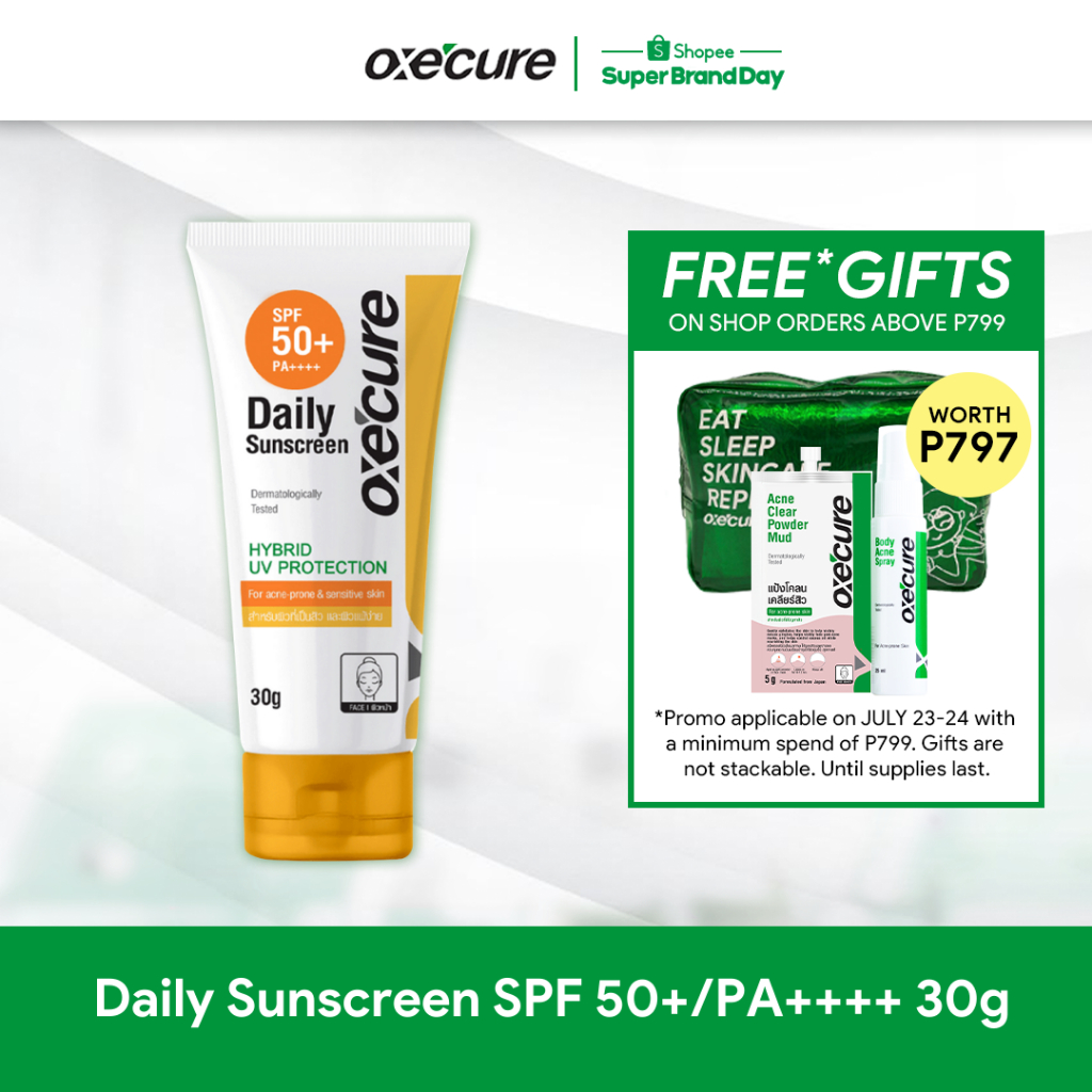 OXECURE Daily Sunscreen SPF 50+/PA++++ 30g | Shopee Philippines