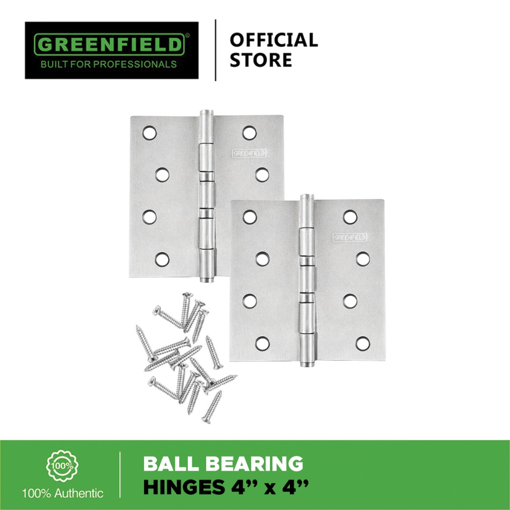 Greenfield 17-08-60040 2 Ball Bearing Hinges 4" X 4"- Door Hardware ...