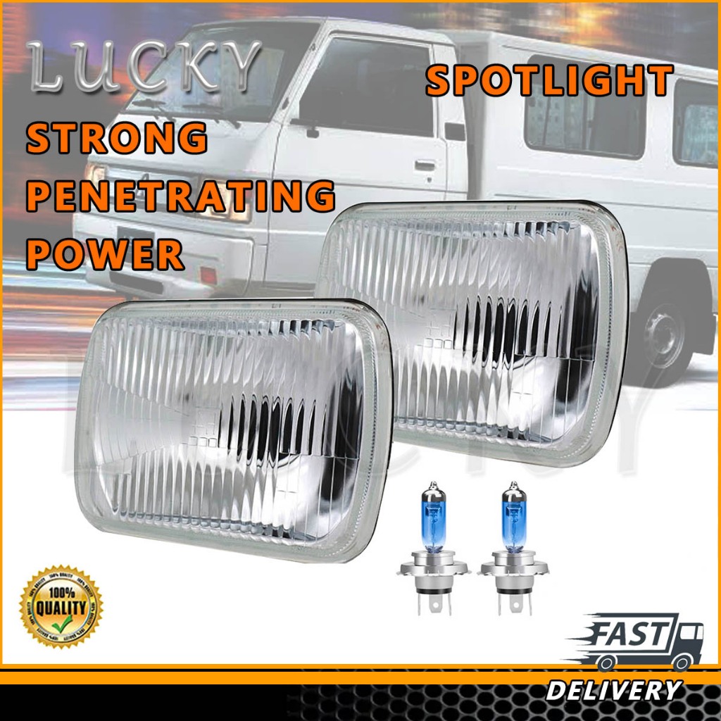 LC 1Pair 7 inch 6052 Headlights For L200 L300 Jeepney Head Lights With ...