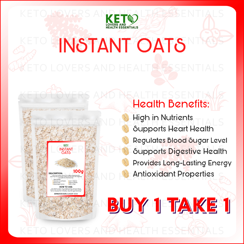 BUY 1 TAKE 1 Instant Oats 100g Oatmeal / Easy Cooking / Diet-Friendly ...