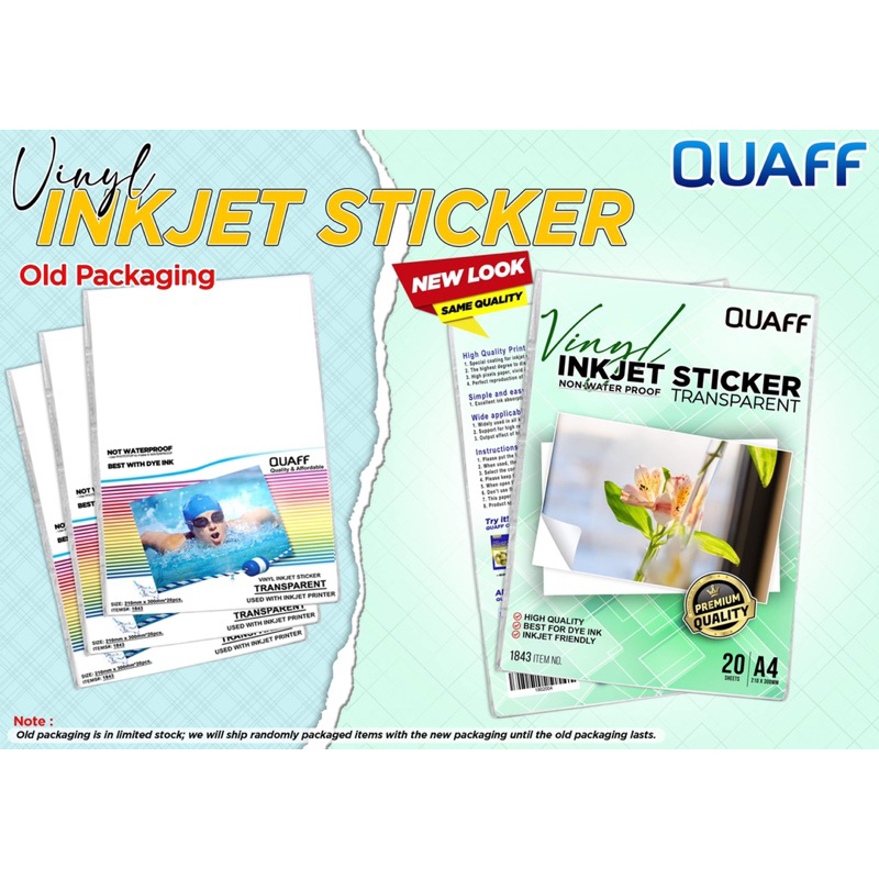 Quaff Vinyl inkjet Sticker (new packaging) | Shopee Philippines