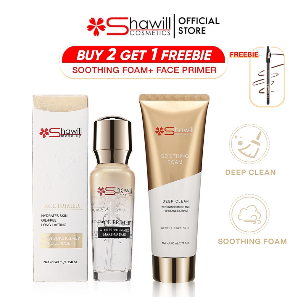 Shawill Facial Cleanser Soothing Foam and 6H Long Wearing Primer Face ...