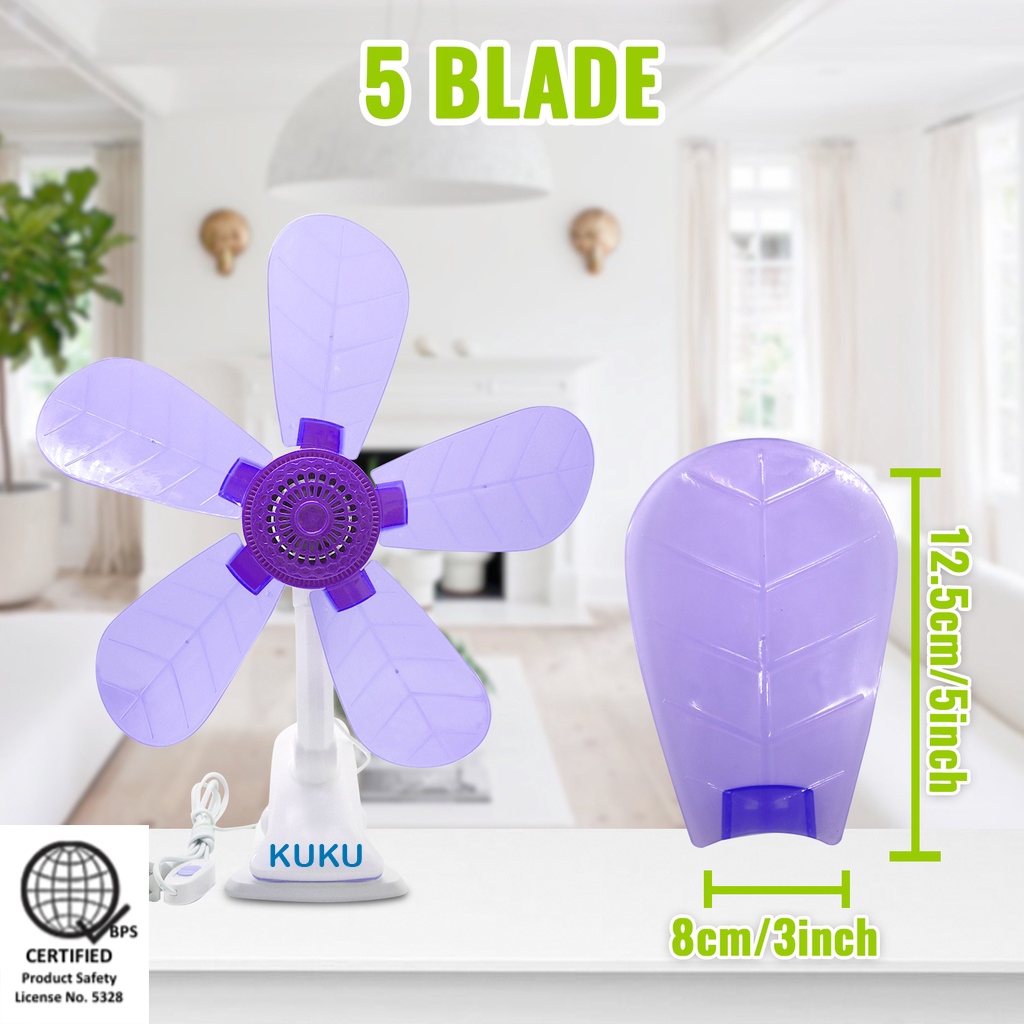 HTM Table Clip Fan 5 Blades Mini Home Electricfan portable desk/table ...