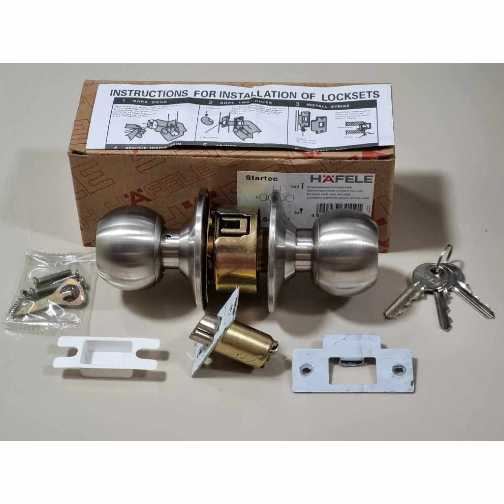 Hafele door knob with key (Stainless Steel) | Shopee Philippines