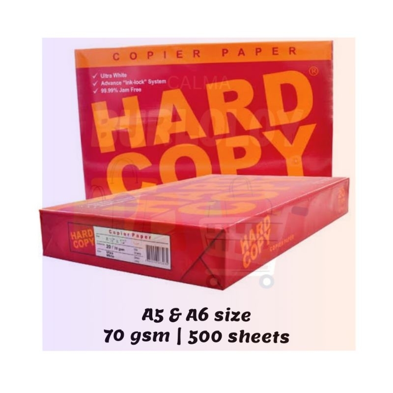 A5 AND A6 SIZE HARD COPY BOND PAPER 70 GSM 1 REAM | 500 SHEETS | Shopee ...