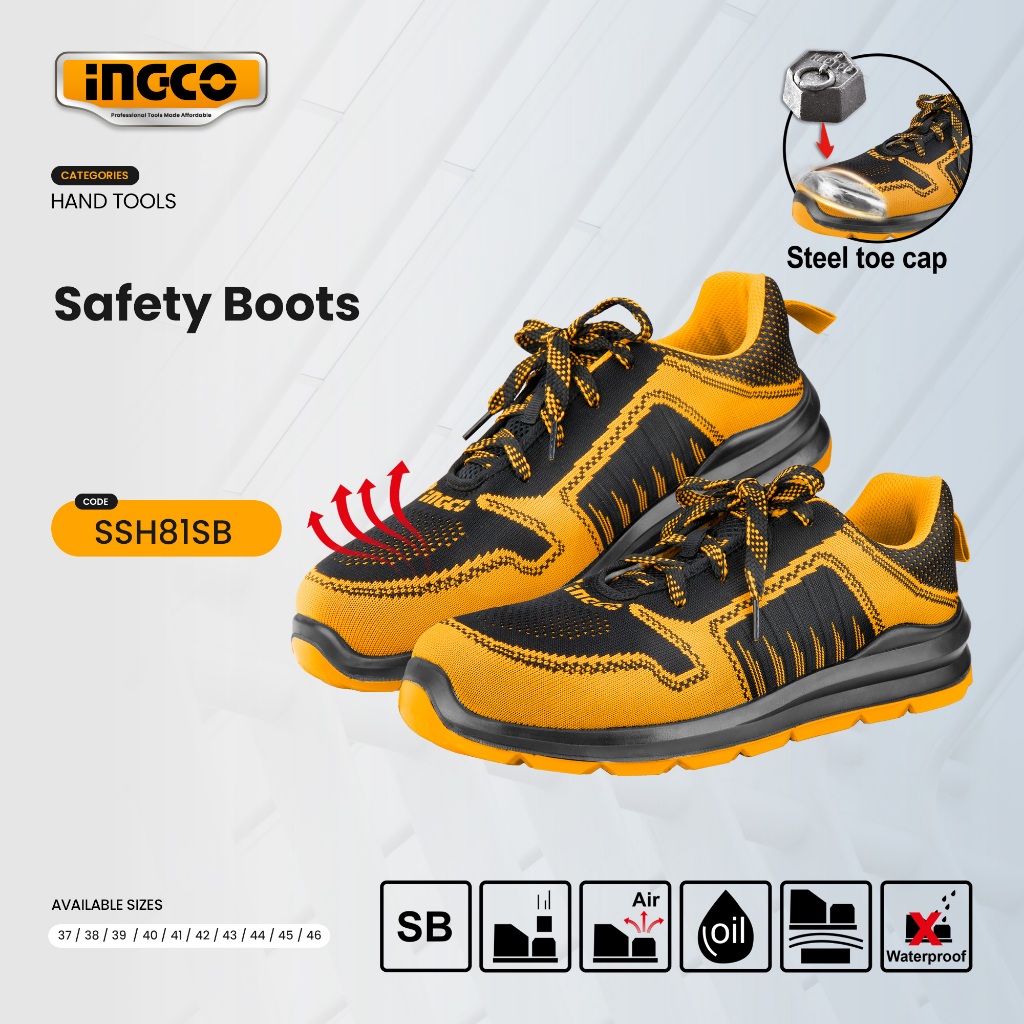 Ingco Working Boots / Rubber Safety Shoes For Men / Women 37-46 SSH81SB ...