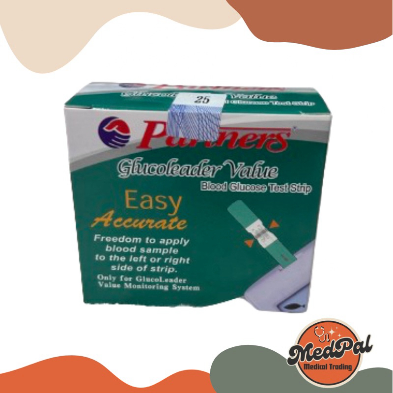 PARTNERS GLUCOSE STRIPS GLUCOLEADER VALUE 25PCS | Shopee Philippines