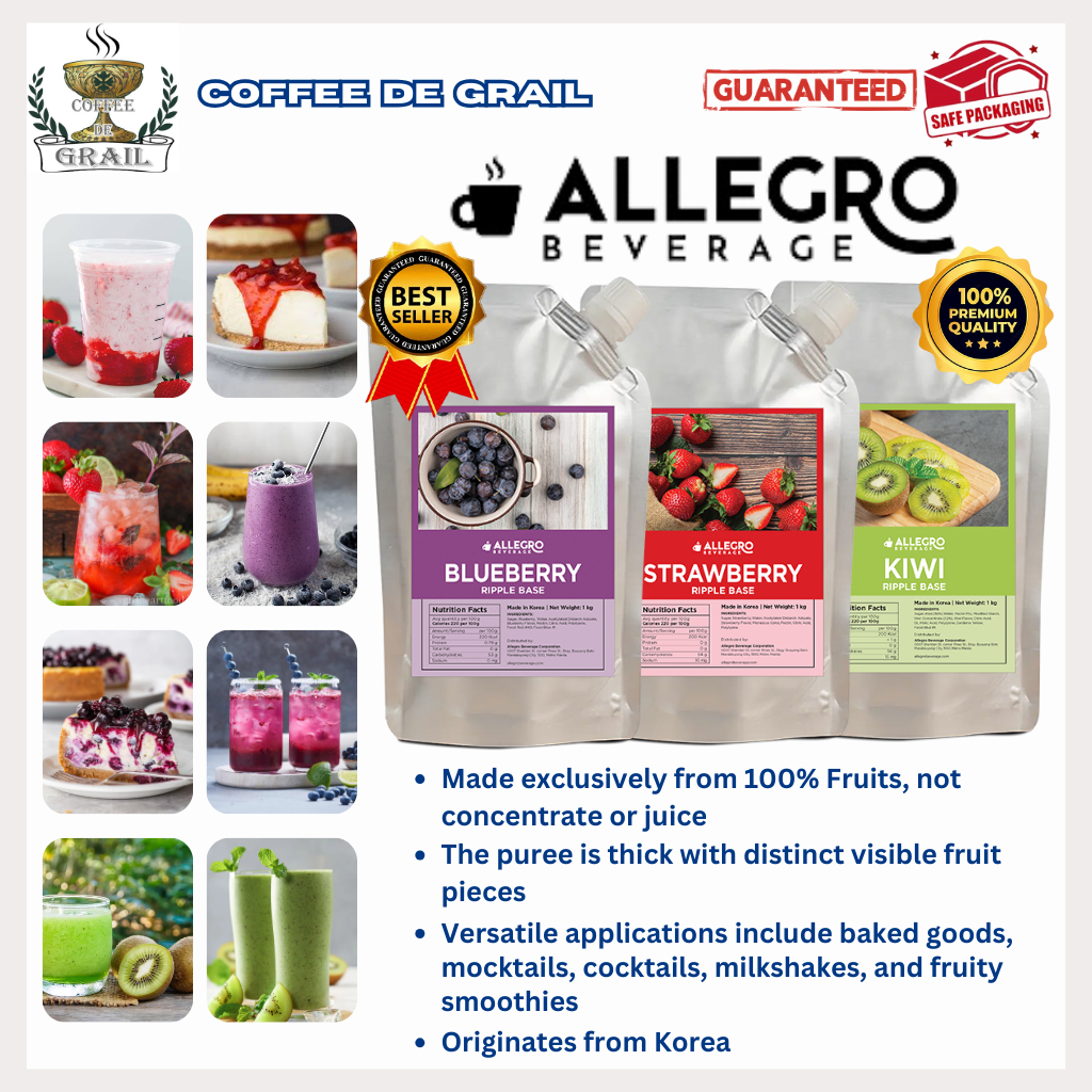Allegro Ripple Base 1KG – Strawberry, Blueberry, Kiwi Puree – Perfect ...
