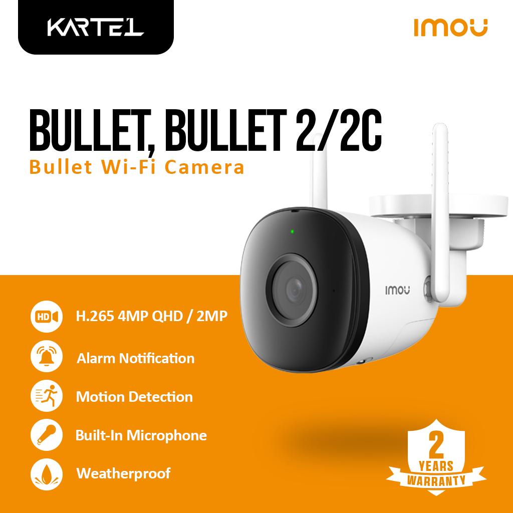 IMOU Bullet 2MP/4MP 2C, 2E 2K QHD CCTV Smart Monitoring WiFi Outdoor IP ...