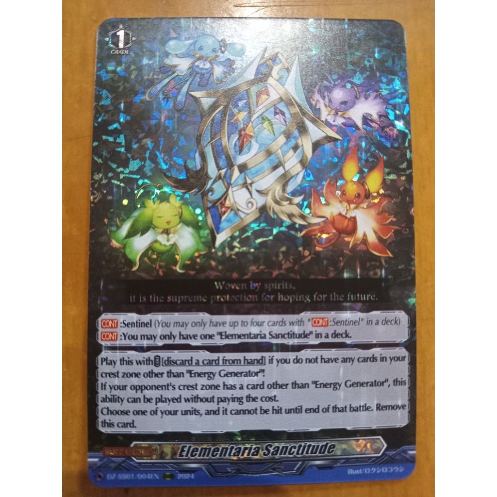 CFV Elementaria Sanctitude ORRR DZ-SS01 Cardfight Vanguard ENG | Shopee Philippines