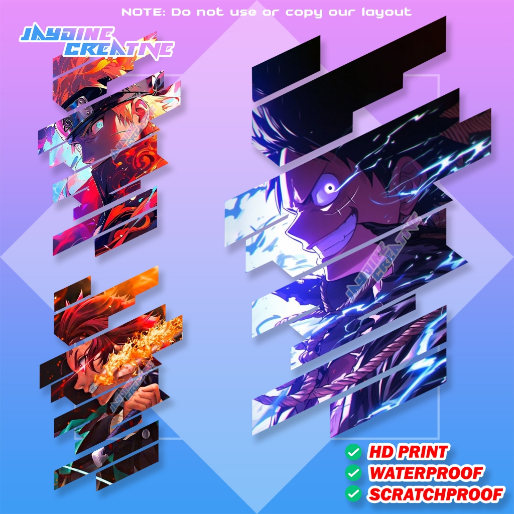 All Anime Stripe Design Sticker Indoor Outdoor Vinyl Sticker ...