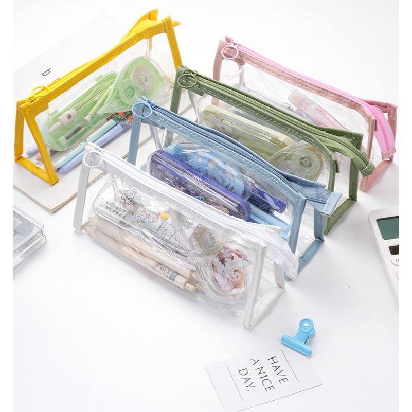 Japan transparent Pencil bag large capacity minimalist design | Shopee ...