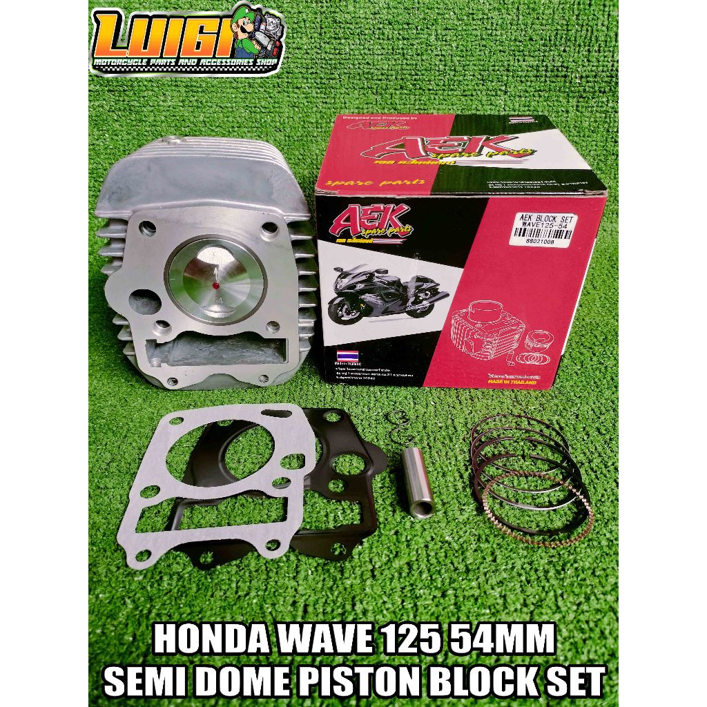 AEK HONDA WAVE 125 / XRM 125 54MM SEMI DOME PISTON CYLINDER BLOCK SET ...