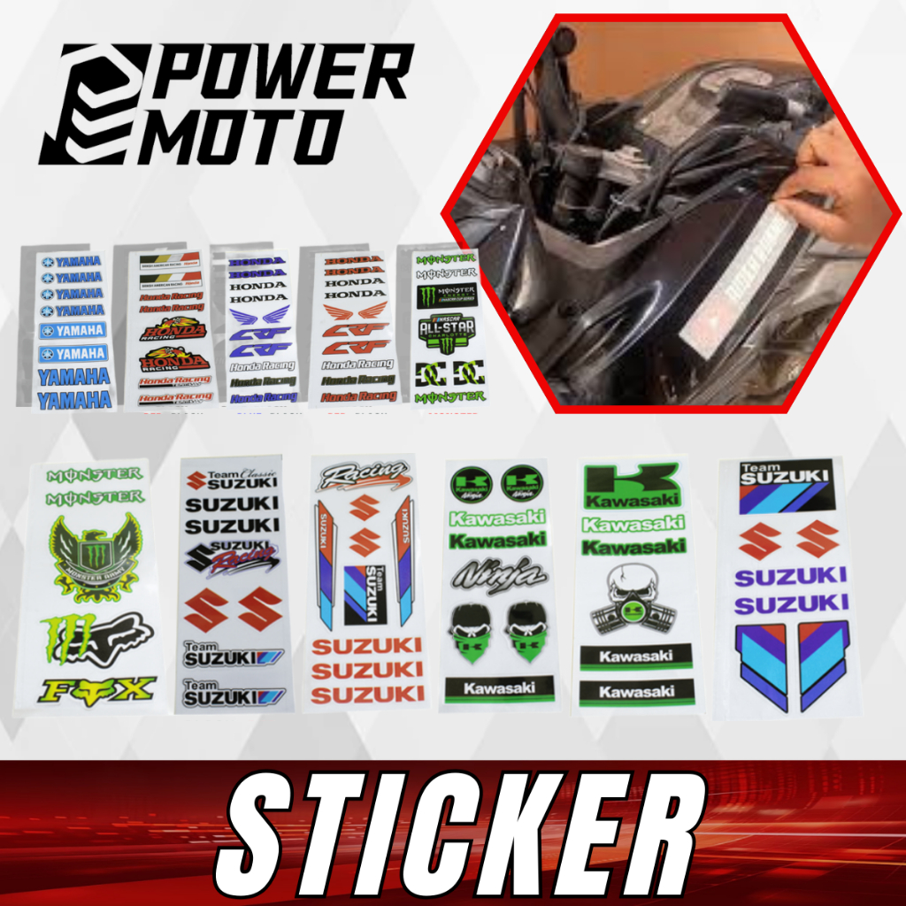 STICKER REFLECTIVE STICKER FOR SUZUKI/HONDA/MONSTAR/KAWASAKI MOTORCYCLE ...