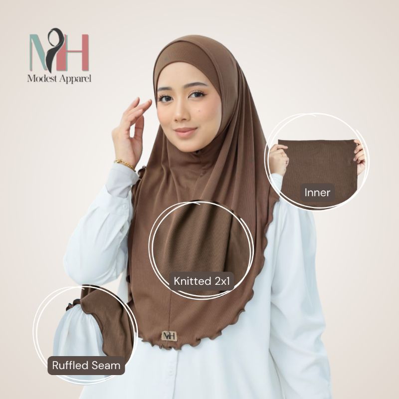 M&H 2in1 ALFARO INSTANT Syria with Inner Hijab Uniqlo Knitted Malaysian ...