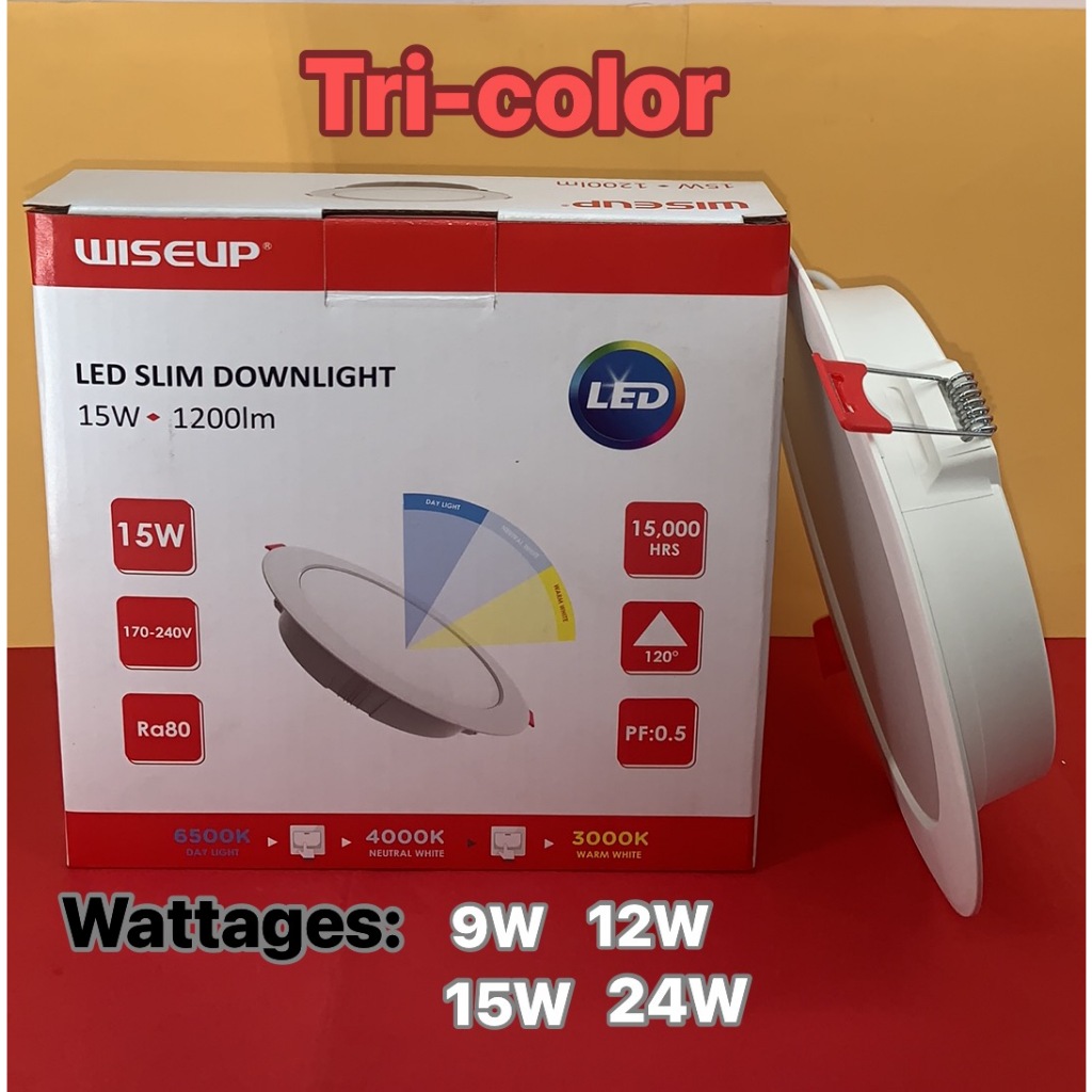Wiseup tricolor led downlight recessed pin light panel light | Shopee ...