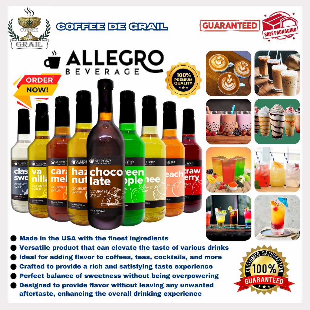 Allegro Flavored Syrup 750ml – Perfect for Coffee, Milk Tea, Cocktails ...