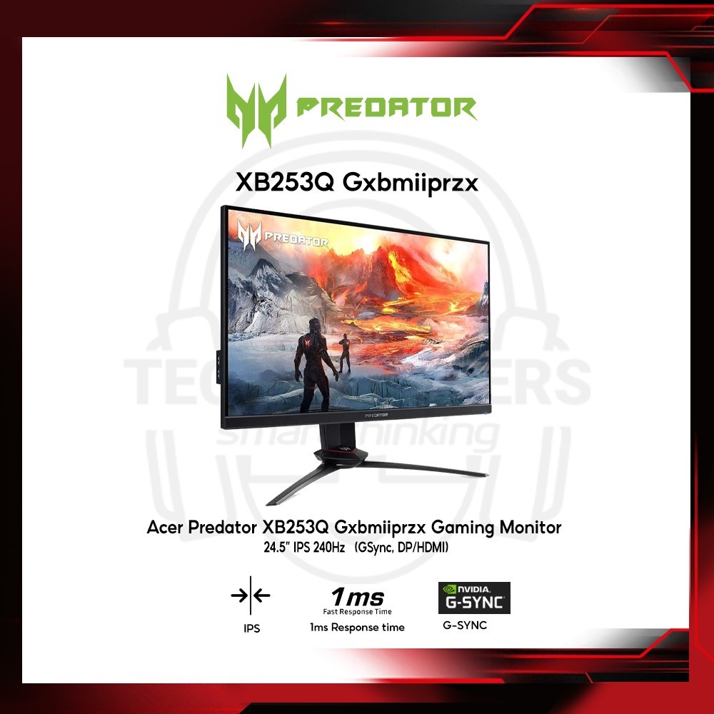 Acer Predator 24.5” IPS 240Hz Gaming Monitor XB253Q Gxbmiiprzx (GSync ...