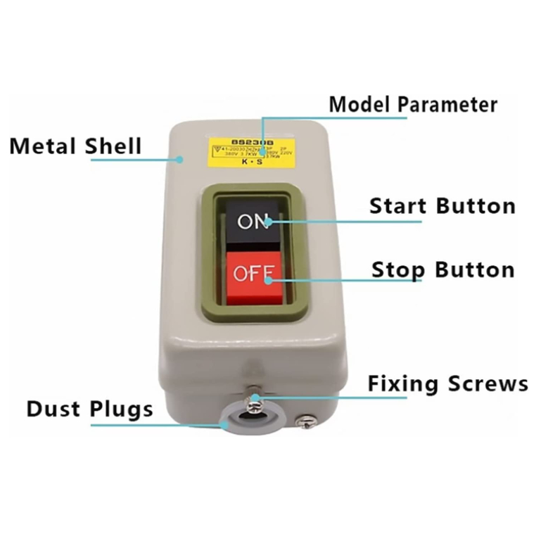 ELECTRIC MOTOR Push Button Switch BS-211B 10A & BS-216B 15A 500V 2.2KW ...